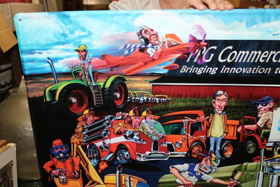 Rare Large Vintage PPG Automotive Commercial Paint Body Shop 39" Metal ...