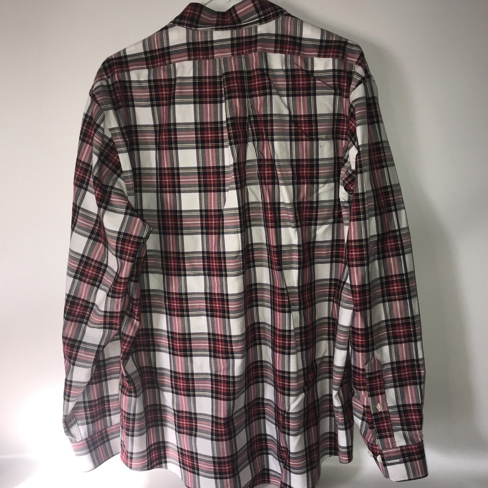 Brooks Brothers Regent Button Up Red Plaid Shirt Size XL Supima Cotton ...