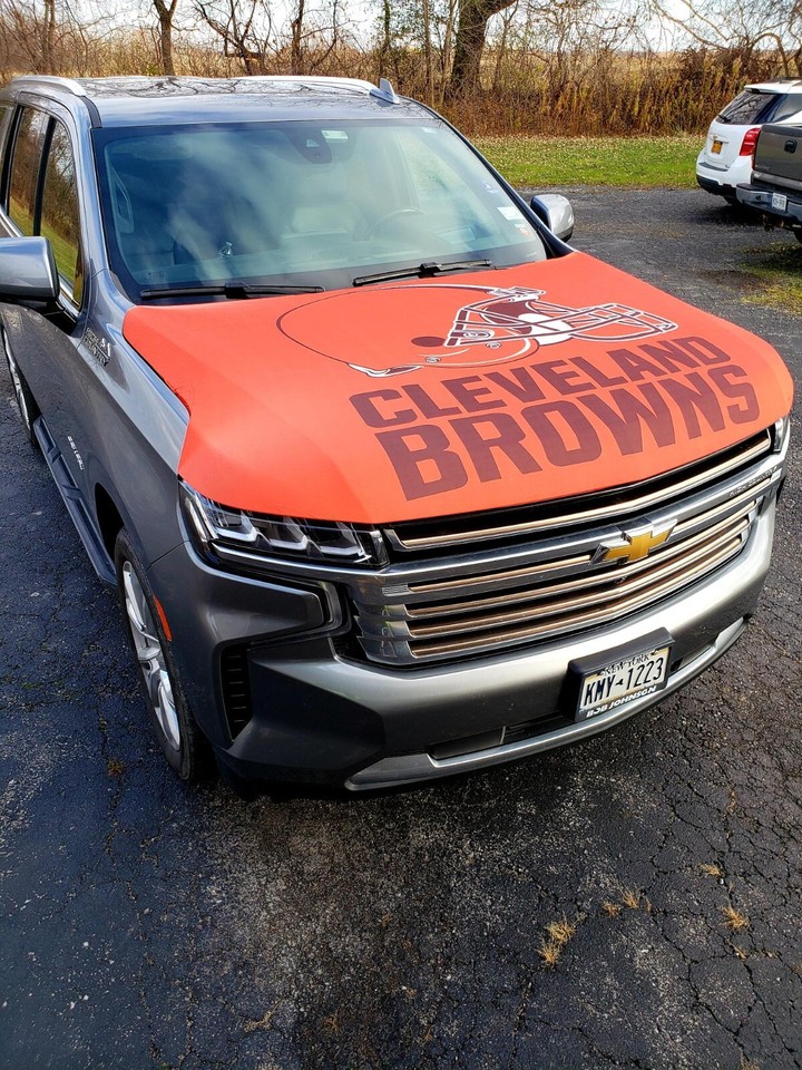 Cleveland Browns Auto Hood Cover | Gifts for Browns Fans | Handmade ...