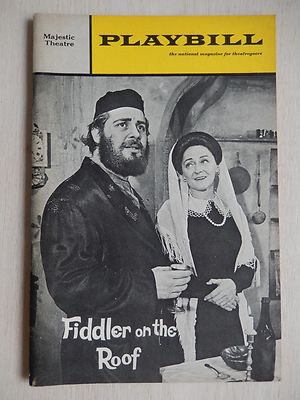 January 1968 - Majestic Theatre Playbill - Fiddler On The Roof - Harry ...