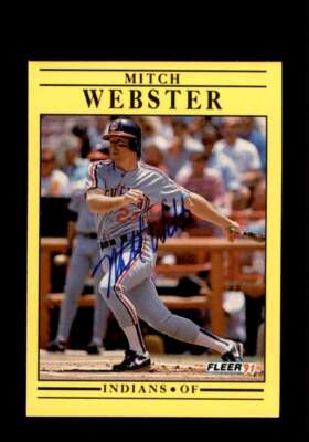 Mitch Webster Autograph Signed 1991 Fleer Cleveland Indians | eBay