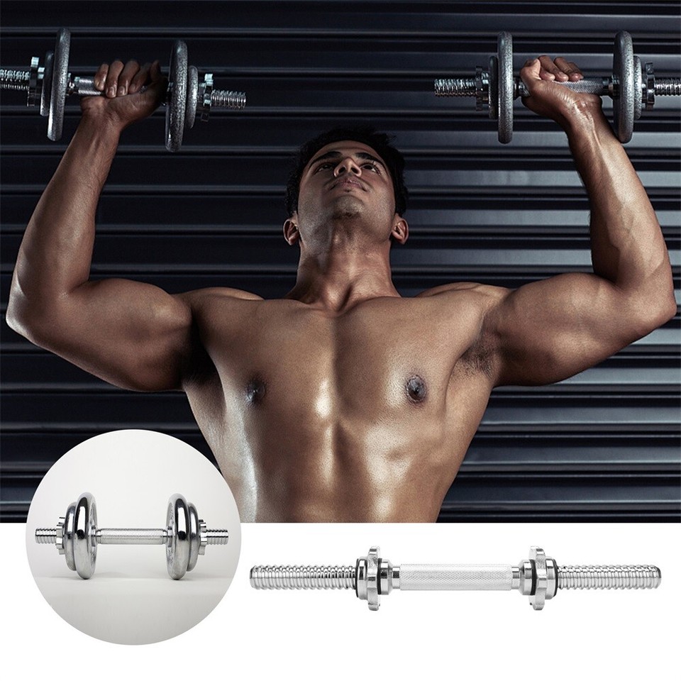 Adjustable Dumbbell Bar 13.7"-19.7'' Threaded Dumbbell Handles Home Gym ...