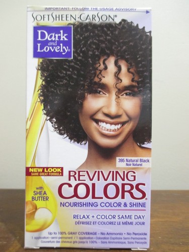 SOFTSHEEN CARSON Dark & Lovely Hair Color And Shine 395 NATURAL BLACK ...