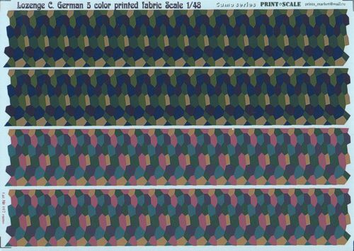 Print Scale 017 1:48 Lozenge C. German 5 Colour Printed Fabric | eBay
