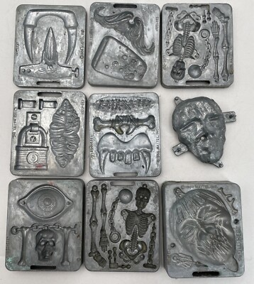 Mattel Thingmaker Fright Factory Molds Lot Of 8 1966 Vintage Skeleton ...
