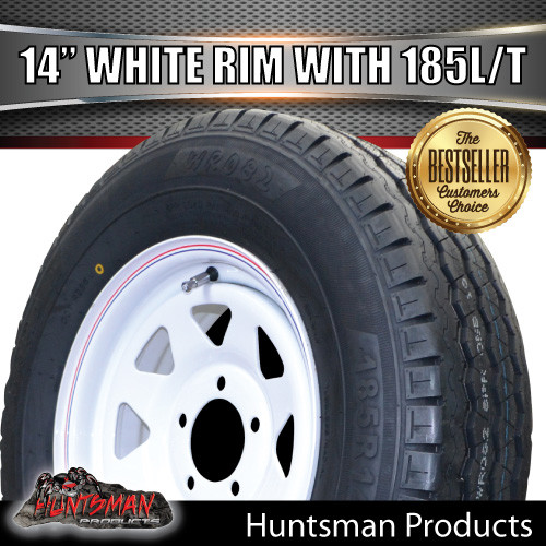14x6 & 185R14C LT HT White Trailer Caravan Sunraysia Wheel Rim & Tyre ...
