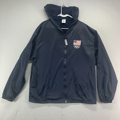 United States Olympic Committee Jacket Mens 2XL Blue Team USA Hooded ...