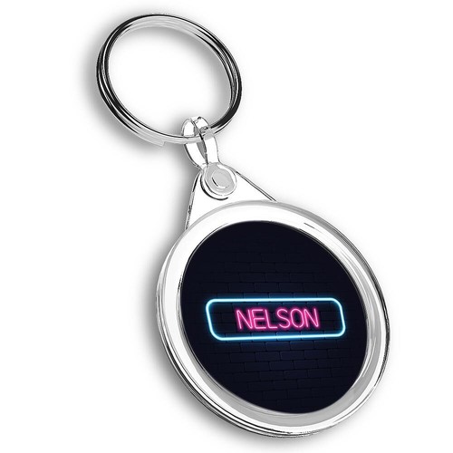 1x Round Keyring Neon Sign Design Nelson Name #352334 | eBay UK
