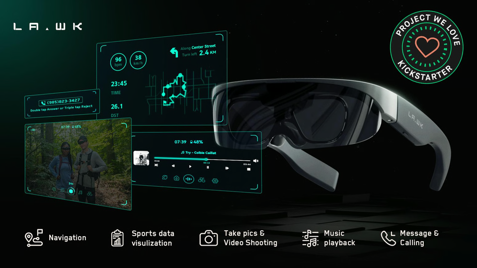 LAWK ONE Augmented Reality Heads Up Display Camera Cycling Smart ...