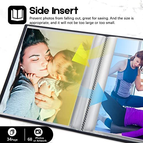 Photo Album 8X10, 8X10 Photo Album Book Holds 68 Photos, Art Portfolio ...