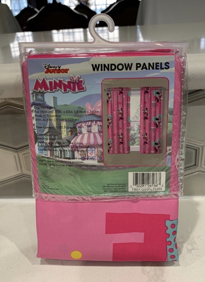 Disney Junior Minnie Mouse 2 Window Panels Curtains Pink Size 82x63 Fun ...
