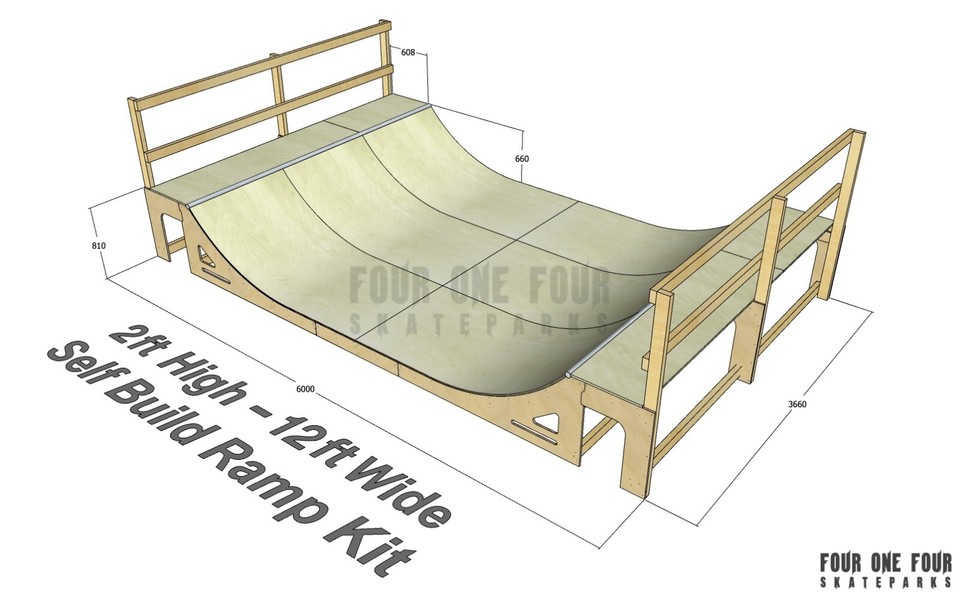 2ft High Mini Ramp Kit - Self Build Skate Ramp Halfpipe - DIY, BMX ...