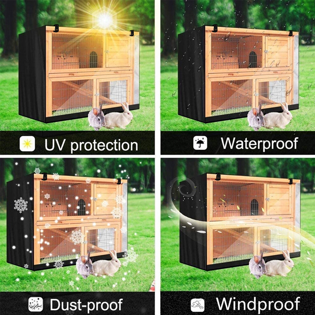 4FT Rabbit Hutch Cover Waterproof Large Double Garden Pet Bunny Cage ...