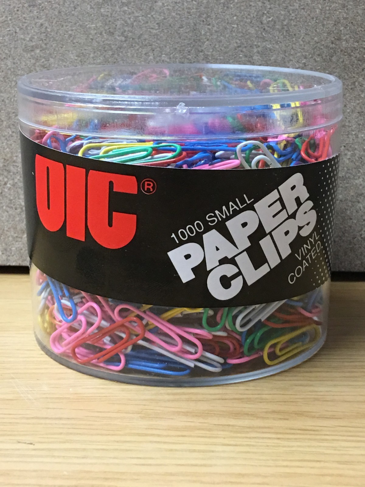12 EACH OIC® (12,000) Vinyl Coated Colored Small Paper Clips (1,000 ...