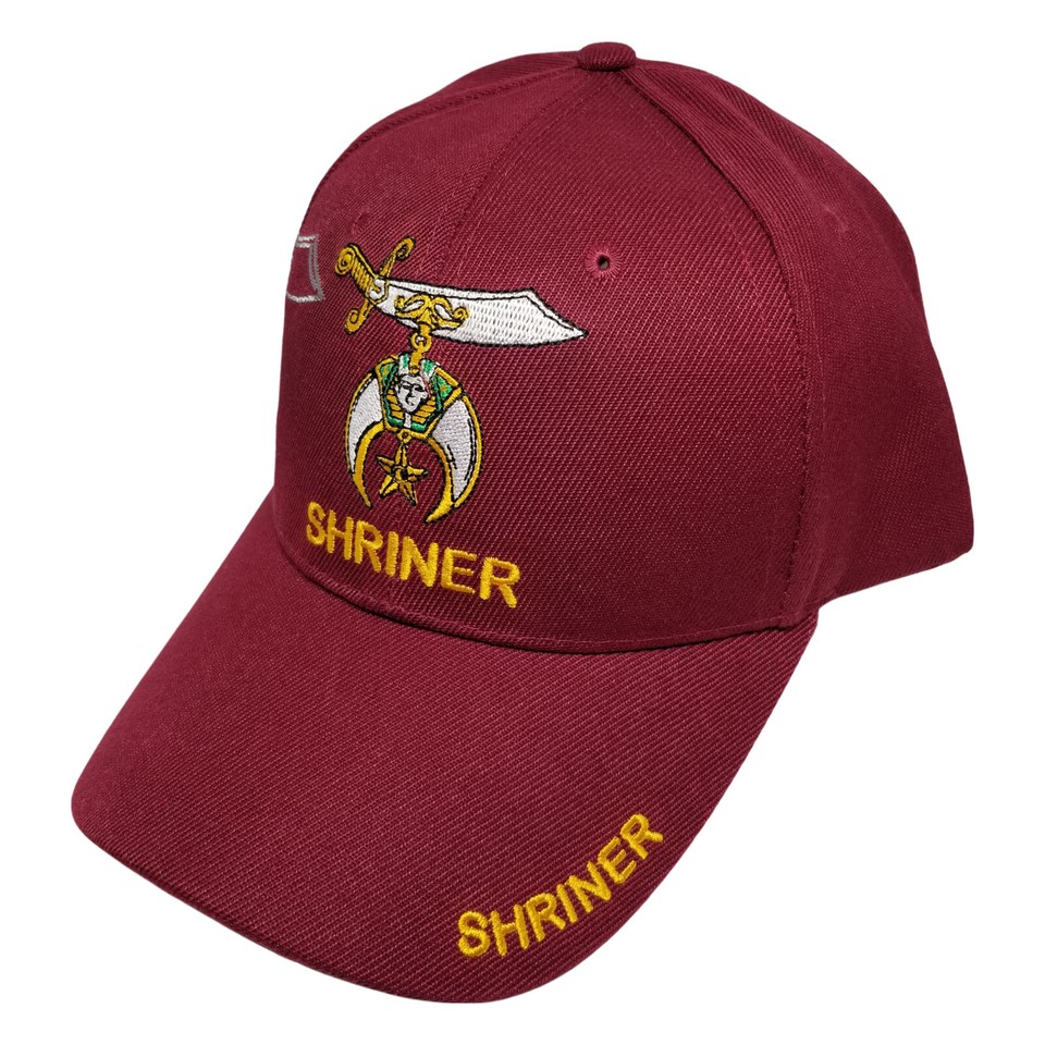 Shriners Baseball Cap Maroon Shriner Hat Crescent Scimitar Masons ...