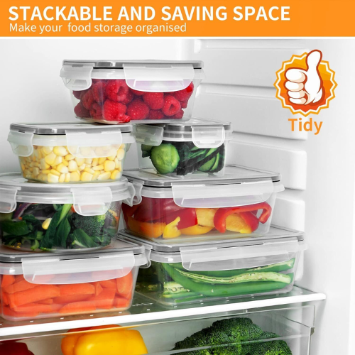 68 Pack Airtight Food Storage Containers (34 Stackable Plastic, 34 Lids ...