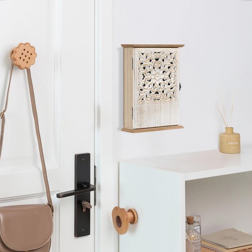 Key Holder For Wall Decorative Key Box Key Cabinet Wooden Key Hooks ...
