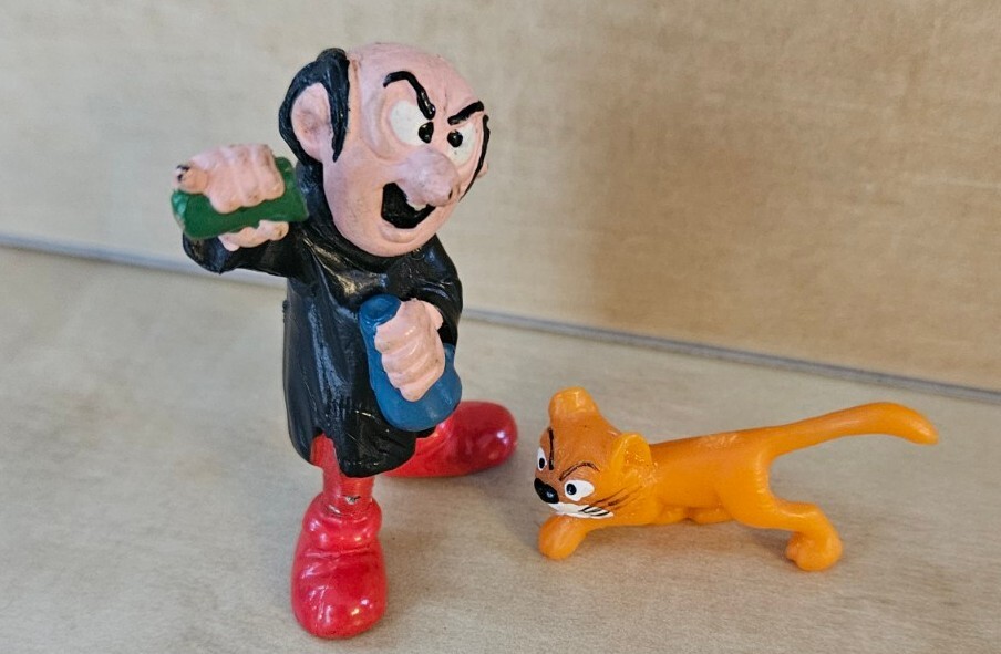 Smurfs Gargamel & Azrael Cat Smurf Vintage Figures PVC Toy Figurines ...
