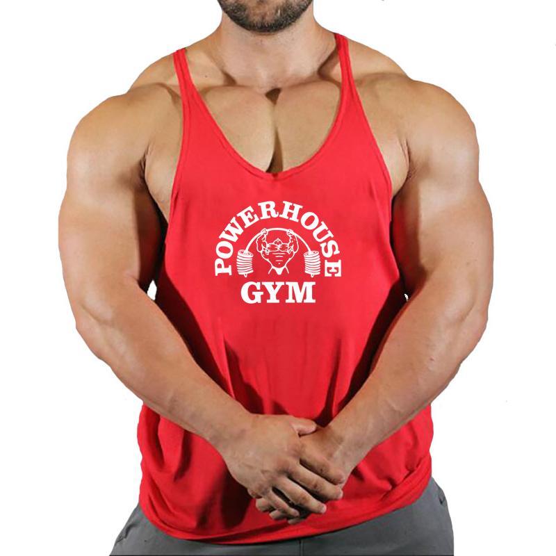 Men Tank Tops Sleeveless Y-Back Shirts Gym Stringer Bodybuilding ...