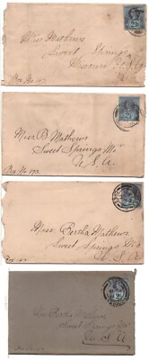 4 UNITED KINGDOM 2½ Pence (Scott #114) 1900-01, Mailed to USA Covers | eBay