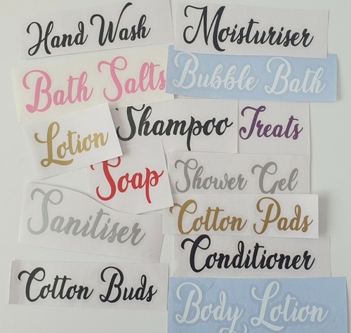 Bathroom vinyl decal stickers mrs hinch dispenser pump bottle labels ...