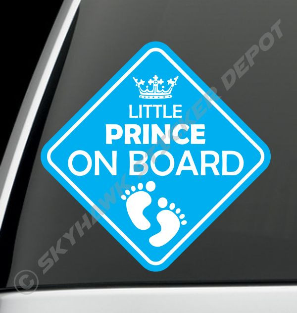 Little Prince On Board Vinyl Decal Bumper Sticker Baby Boy Sticker Car ...