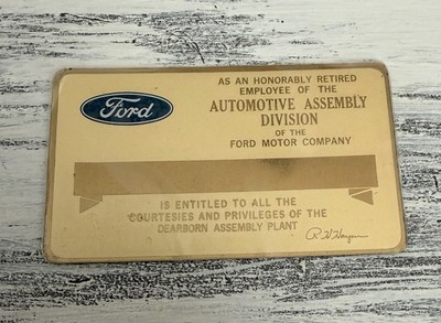 Ford Assembly Div Lifetime Pass Dearborn Assembly Plant - Employee ...