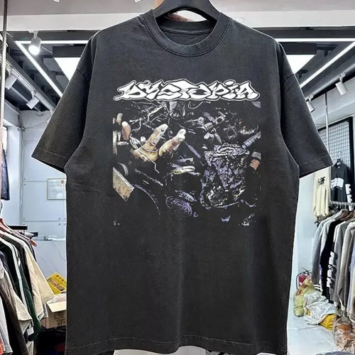 Dystopia Band Black Cotton T-Shirt Unisex Short Sleeve Rock Tee All ...