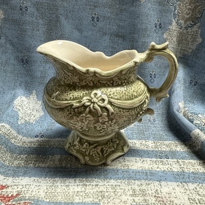 Lovely MCM Sage Green Hand Painted Pottery Creamer Pitcher Gravy Boat ...