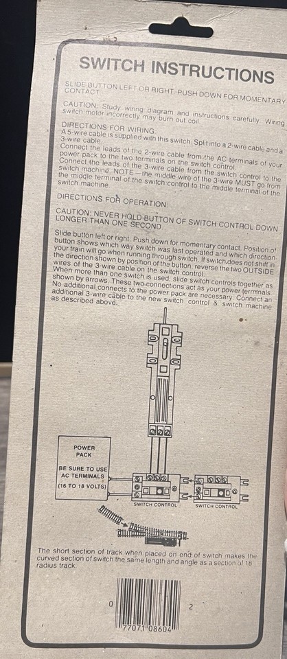 NOS Train accessories HO scale Remote switches, 9" tracks, control box ...