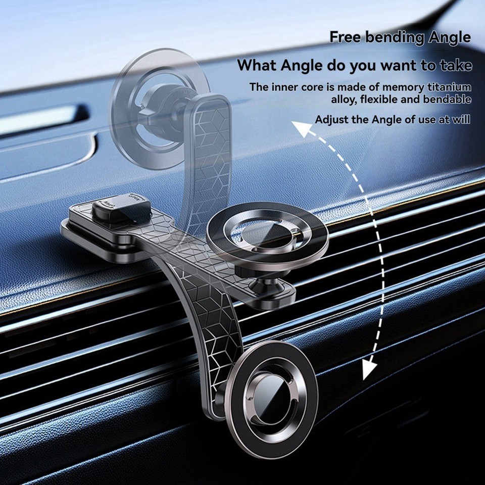 Car Phone Holder Magnetic Strong Stick Instrument Panel Fixed Folding ...
