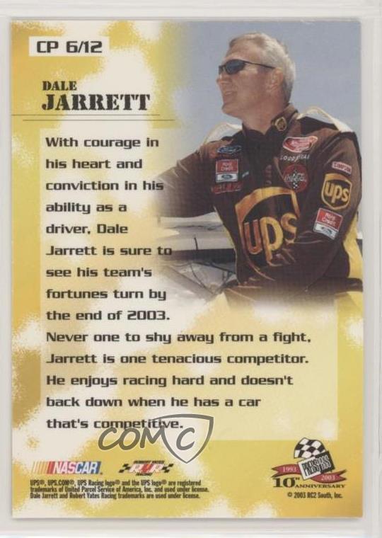 2003 Press Pass Optima Cool Persistence Dale Jarrett #CP6 HOF | eBay