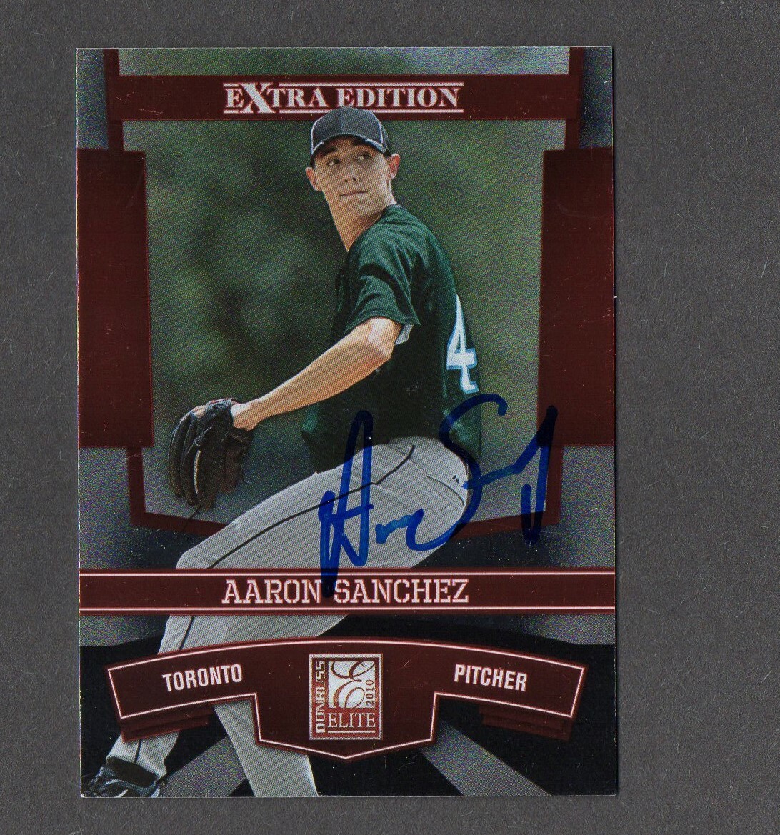 Aaron Sanchez Signed Autographed 2010 Elite Extra Edition #13 RC Blue ...