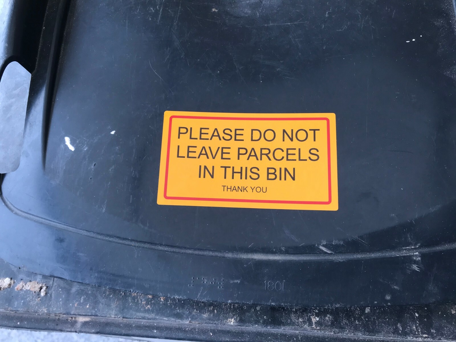 Please do not leave parcels in this bin sticker wheelie bin SIGN | eBay UK