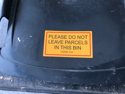 Please do not leave parcels in this bin sticker wheelie bin SIGN | eBay UK