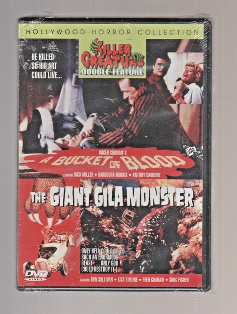 Bucket of Blood/Giant Gila Monster (DVD, 2001, Hollywood Horror ...