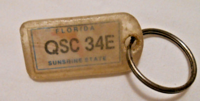 Florida Sheriff's Mini License Plate # QSC-34E Key Chain Ring Sunshine ...