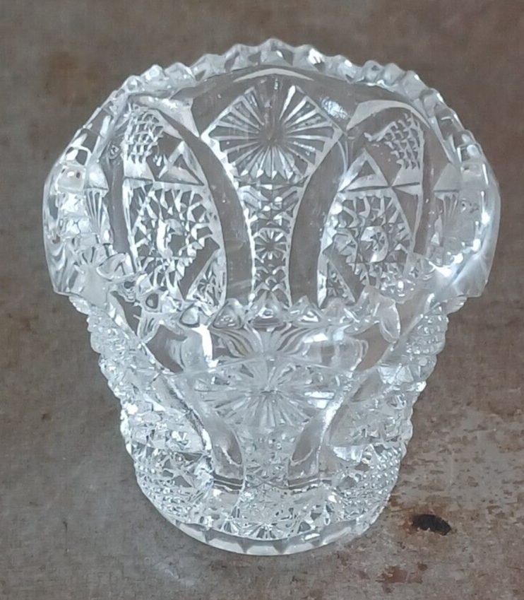 1960's Imperial Clear Cut Glass Bellaire Toothpick Holder Mini Vase 2.5 ...