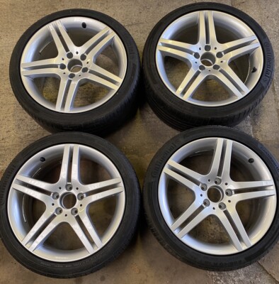 4 Original SLK R171 Genuine Mercedes 18” Alloy Wheels With Continental ...
