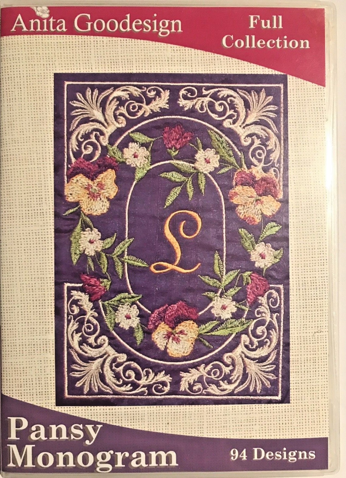NEW! Anita Goodesign PANSY MONOGRAM 42 Designs $69.95 List! FREE ...
