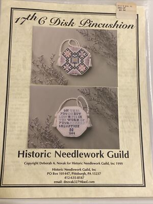 Historic Needlework Guild 17th C Pincushion Pattern Deborah Novak | eBay