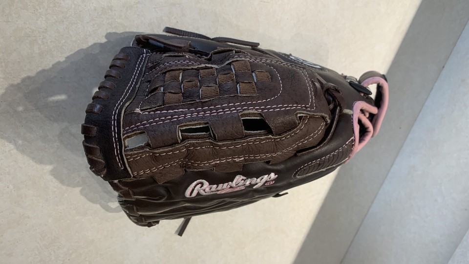 Rawlings WFP120 Fastpitch Softball Glove 12 Inch RHT Brown w/ Pink Trim ...