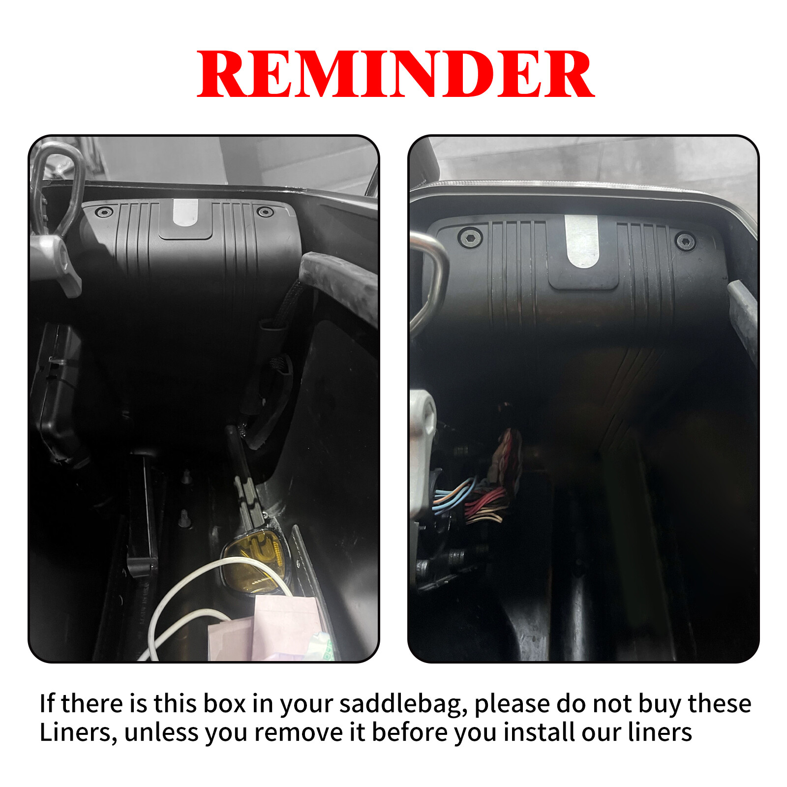 4'' Extended Saddlebag Stretched Bag Inserts w/ Red Line Fit For Harley ...