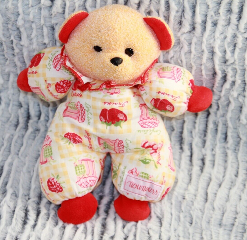 DOUDOU PELUCHE NOUNOURS OURS ROUGE CONFITURE FRAISE GROSEILLE GRELOT 24 ...