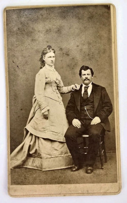 Antique CDV Photo Victorian Couple Husband Wife Fashion Howland San ...
