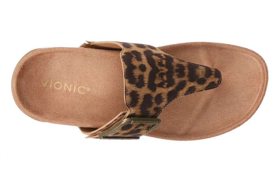 Vionic Emma Women's Sandal With Arch Support Tan Leopard - 7 Medium ...