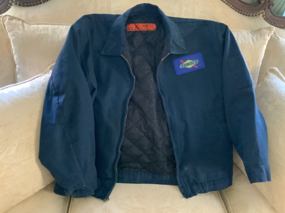 Vintage Red Kap Sunoco Mechanic Work Jacket Blue Large | eBay