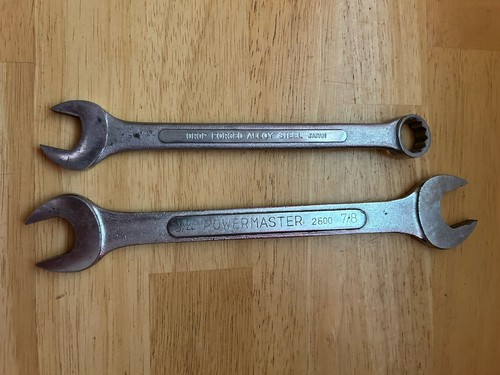 Vintage Lot (2) Powermaster SAE Wrench Made in Japan 3/4”-7/8” + 11/16 ...