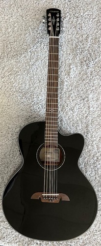 Alvarez ABT60ce 8-String Baritone Black Acoustic Electric Guitar, B ...