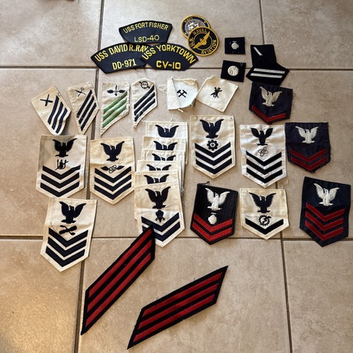Lot of military US Navy USN patches & ranks Vintage | eBay